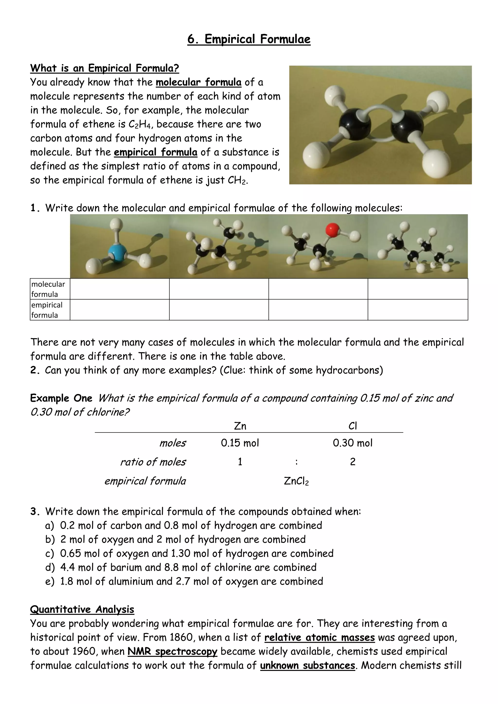 06 Empirical Formulae | PDF
