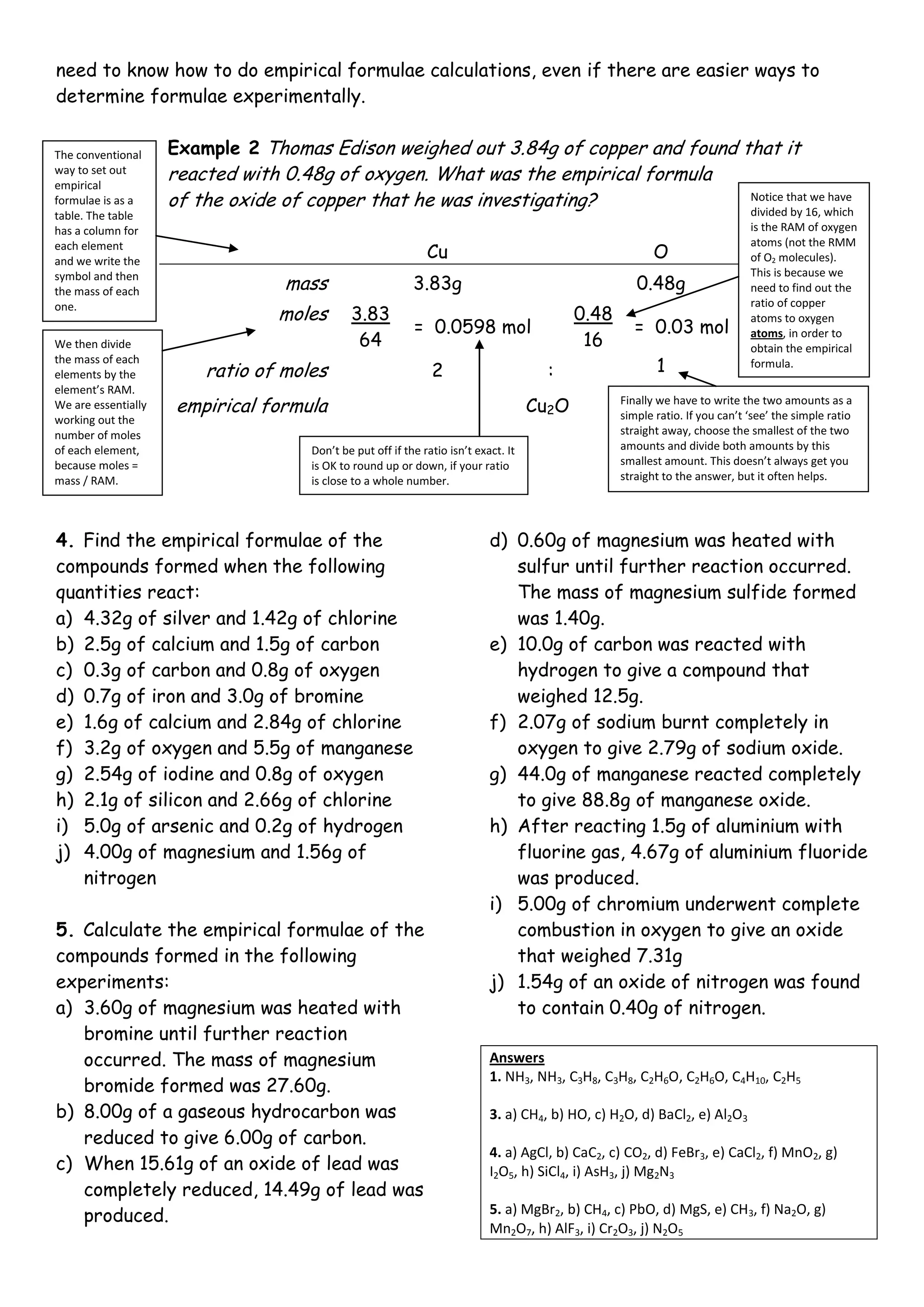 06 Empirical Formulae | PDF