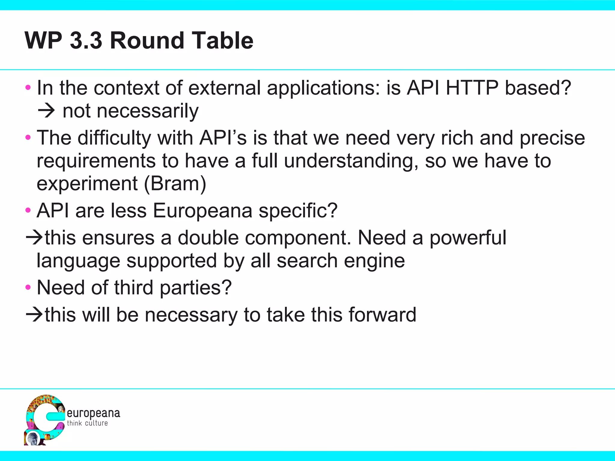WP 3.3 API and Functional Architecture | PPT | Web Development | Internet