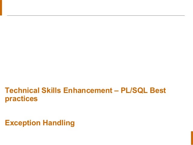 Oracle Plsql Exception Handling