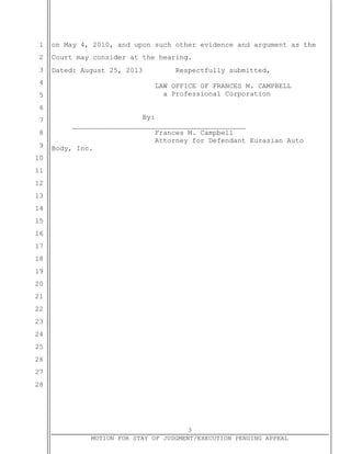 06+ex+parte+app+to+stay+judgment | DOC