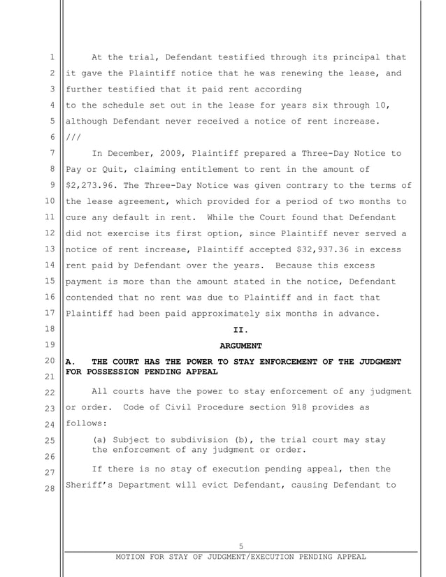 06+ex+parte+app+to+stay+judgment | PDF