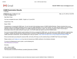 CAMS Examination Results | PPT