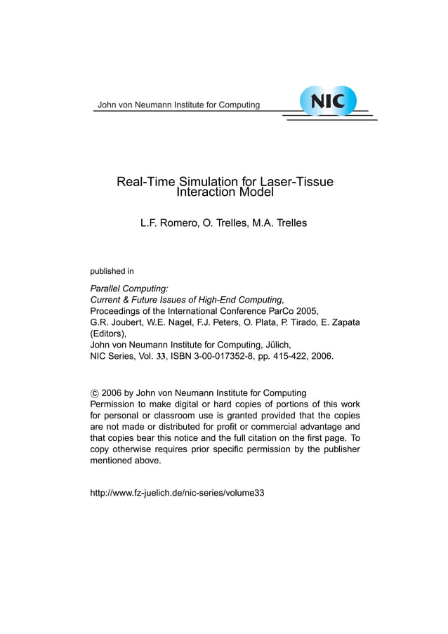 Real-Time Simulation for Laser-Tissue Interaction Model | PDF