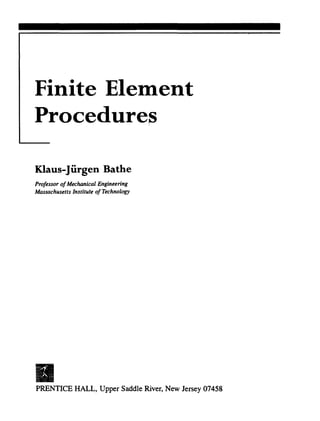 Finite element procedures by k j bathe | PDF