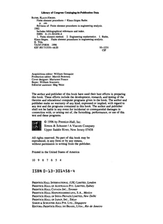 Finite element procedures by k j bathe | PDF