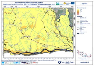 Project Danube FLOODRISK, Slovakia, Flood hazard maps, Water flow speed ...