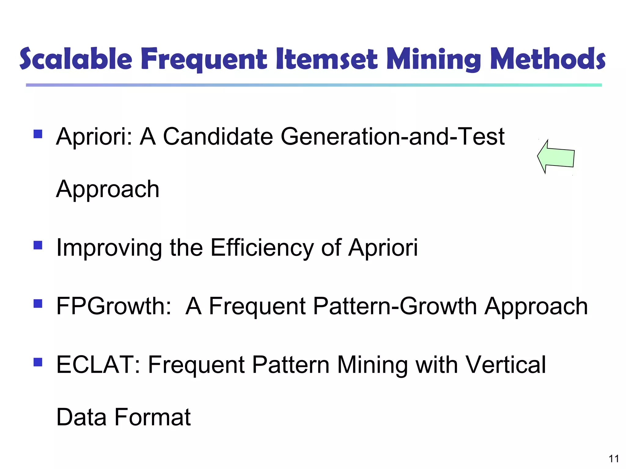 Mining Frequent Patterns, Association and Correlations | PPT