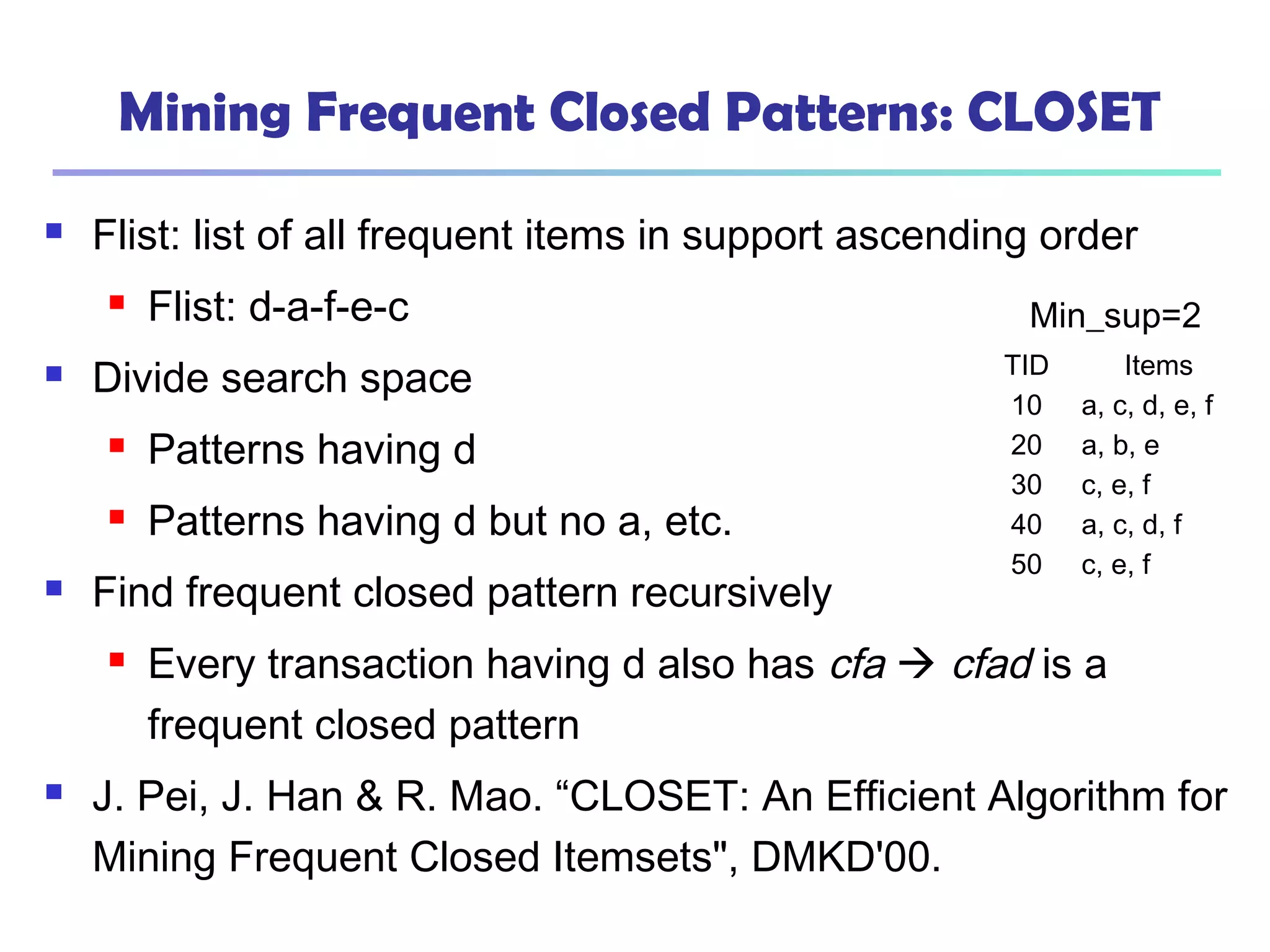 Mining Frequent Patterns, Association and Correlations | PPT