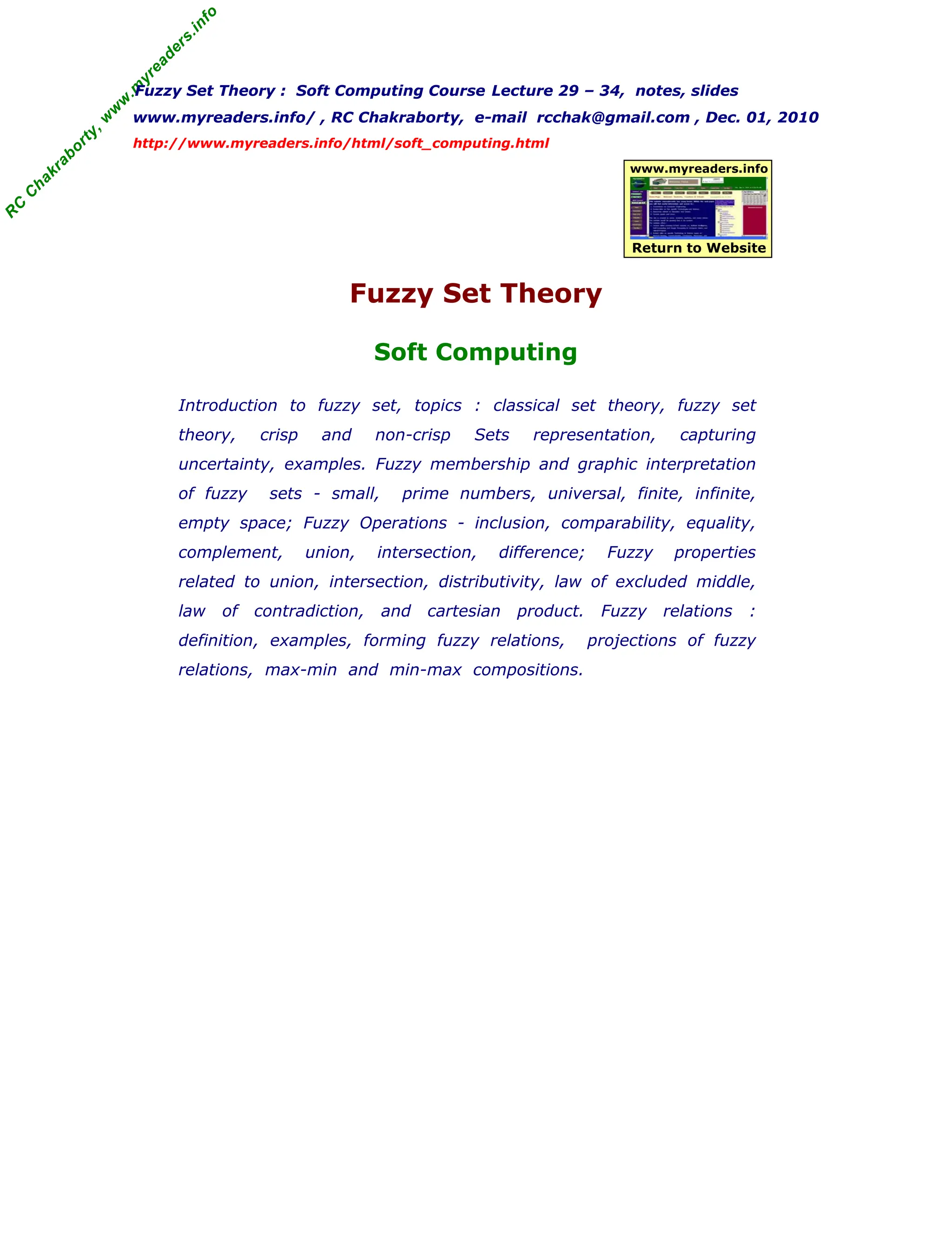 Fuzzy Set Theory And Classical Set Theory Soft Computing Pdf Programming Languages Computing