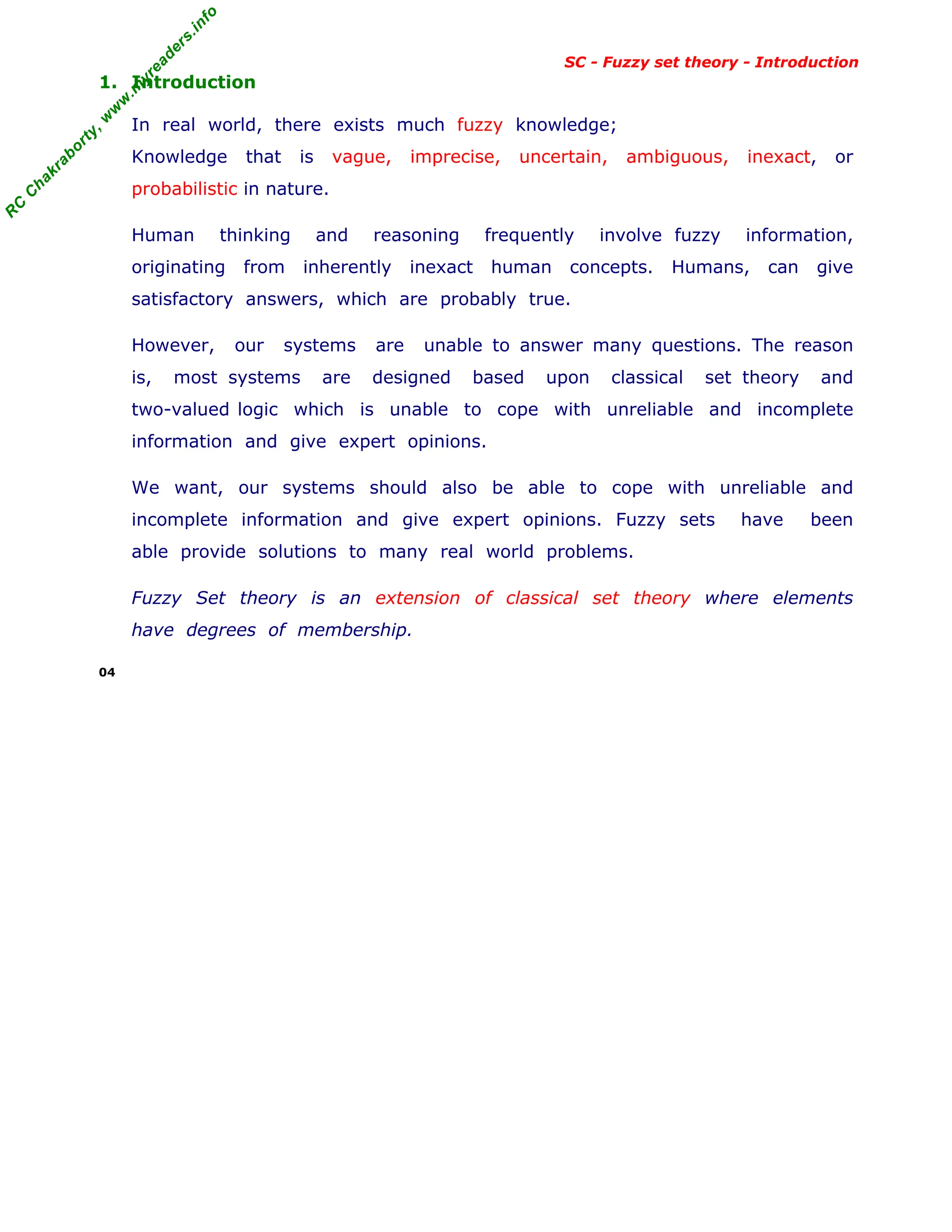 Fuzzy Set Theory and Classical Set Theory (Soft Computing) | PDF
