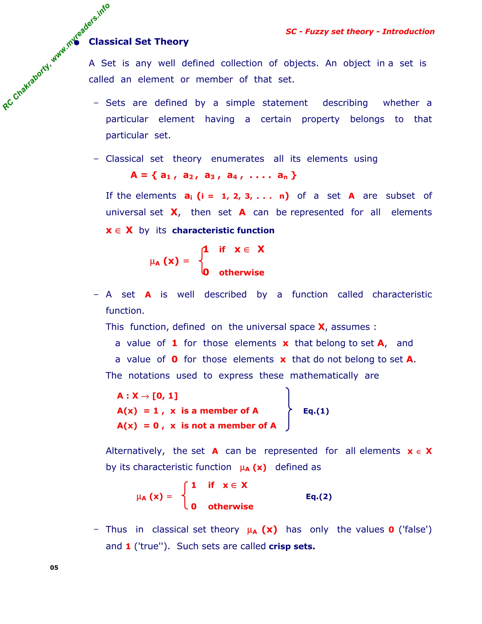 Fuzzy Set Theory and Classical Set Theory (Soft Computing) | PDF