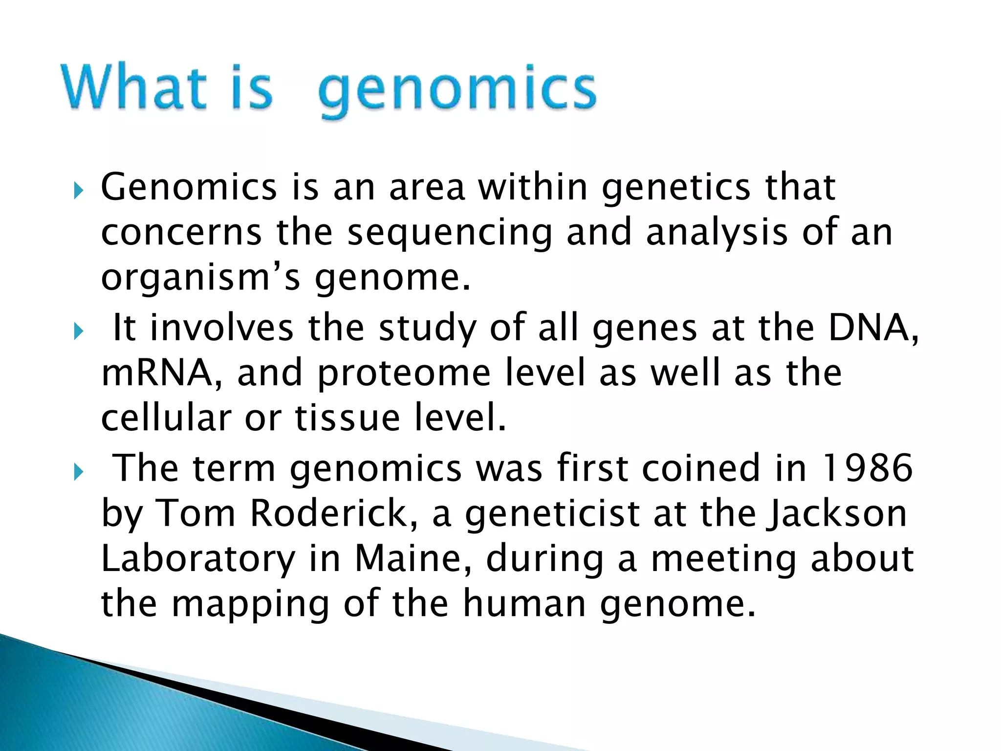 Tools of Genomics | PPTX