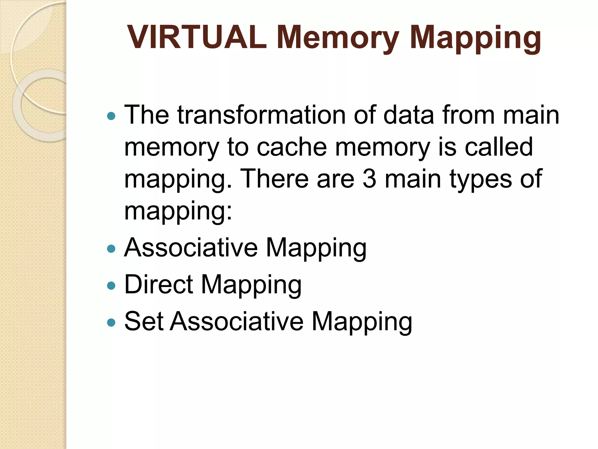 Virtual Mapping in Virtual Memory | PPTX | Data Storage and Warehousing ...
