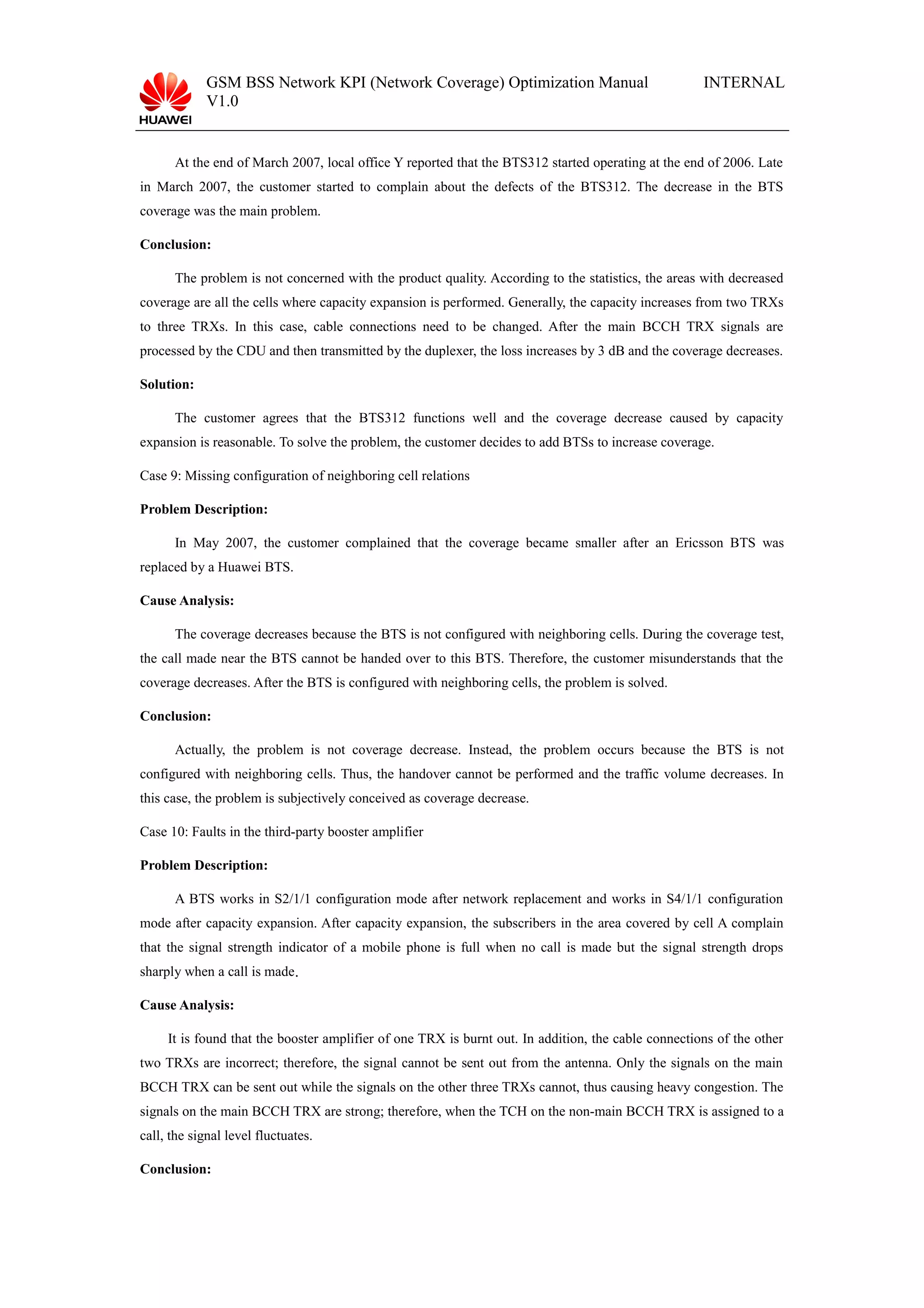 06 gsm bss network kpi (network coverage) optimization manual | DOC