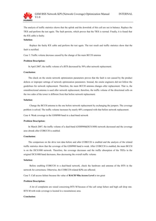 06 gsm bss network kpi (network coverage) optimization manual | DOC