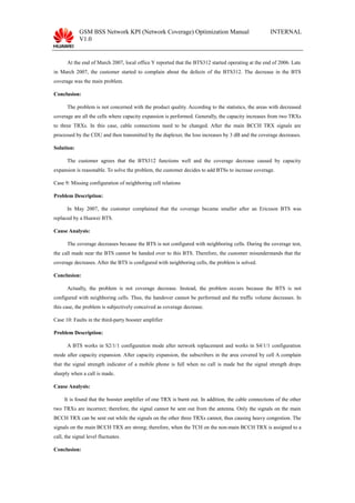 06 gsm bss network kpi (network coverage) optimization manual | DOC
