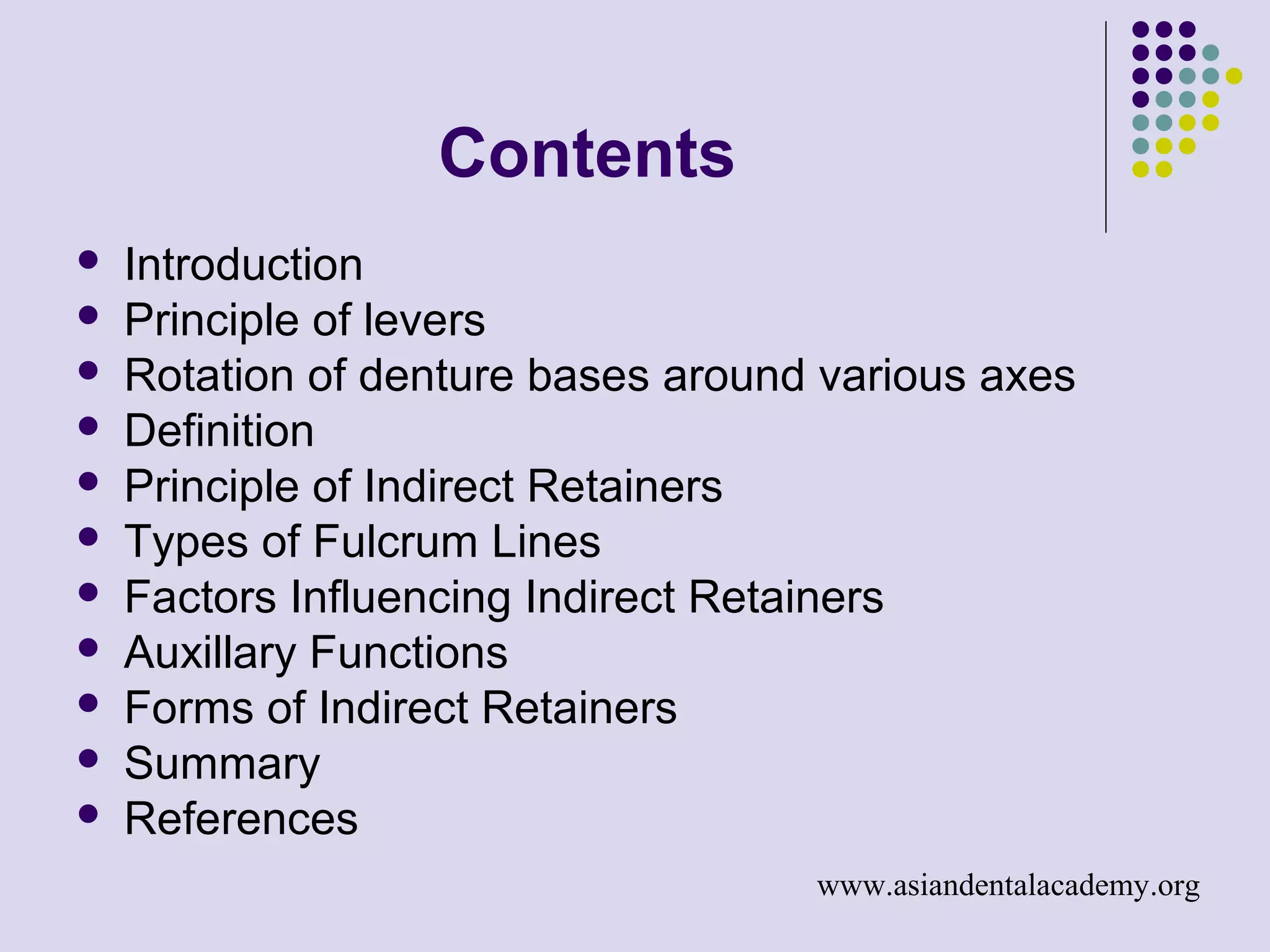 indirect retainers for Removable Partial Dentures | PPT