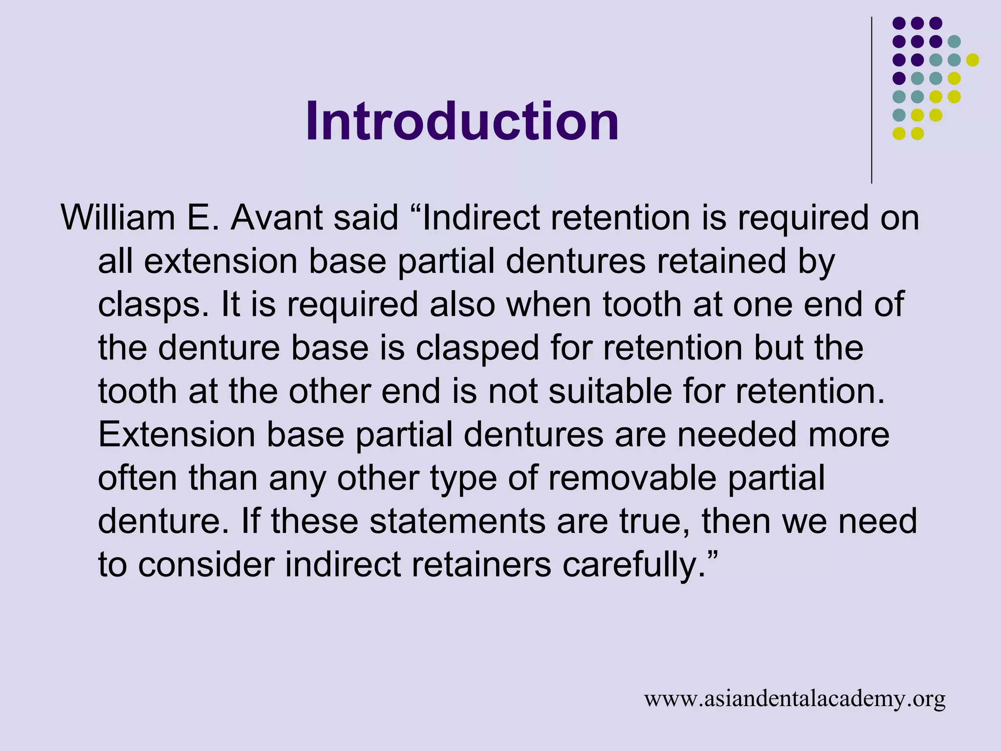indirect retainers for Removable Partial Dentures | PPT