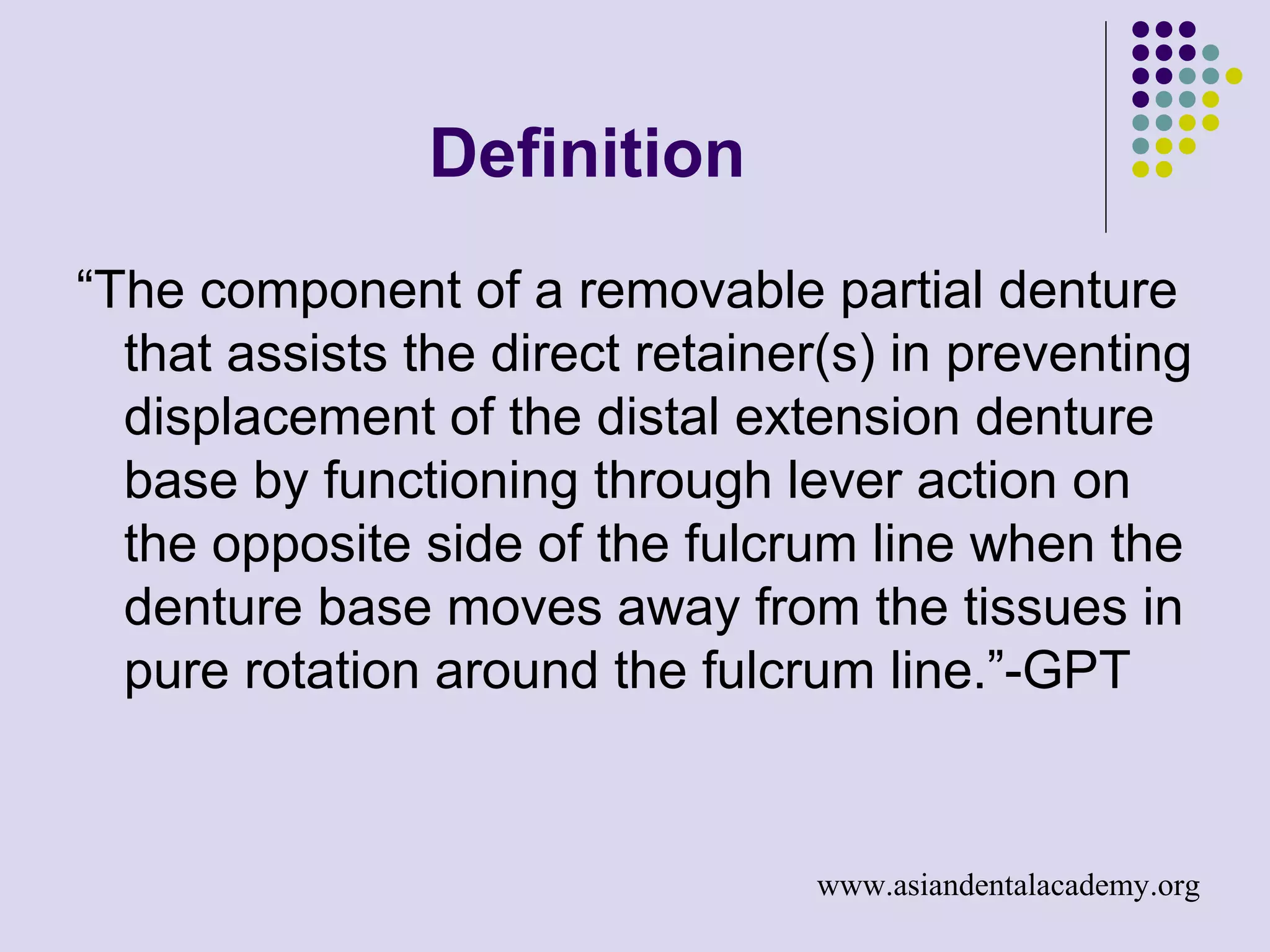 indirect retainers for Removable Partial Dentures | PPT