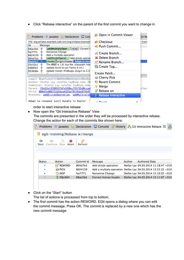 Git Tutorial EclipseCon France 2014 - Git Exercise 06 - interactive ...