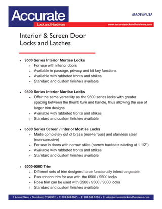 Interior / Screen Door Hardware | PDF