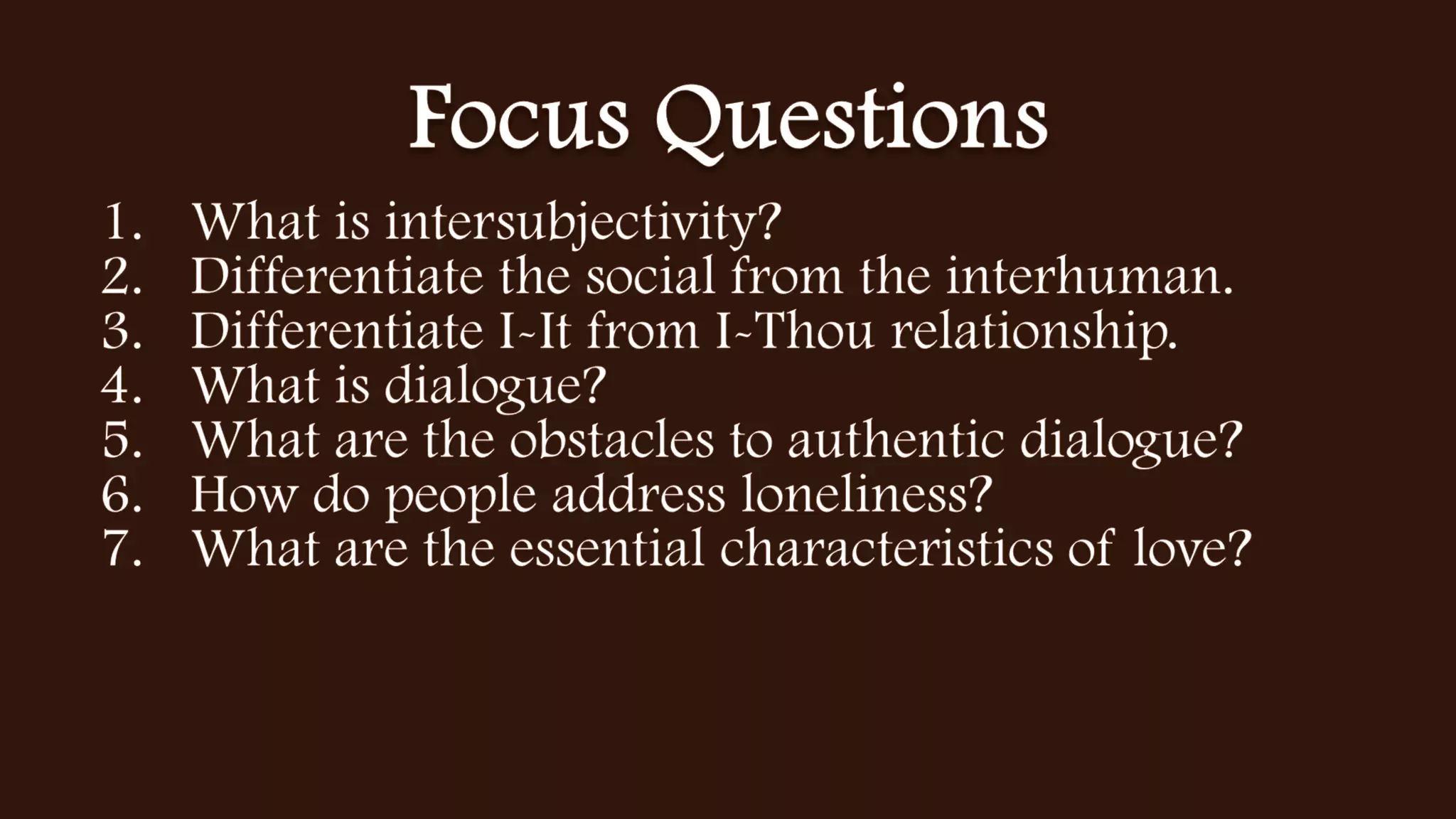 PHILOSOPHY OF THE HUMAN PERSON - INTERSUBJECTIVITY | PDF