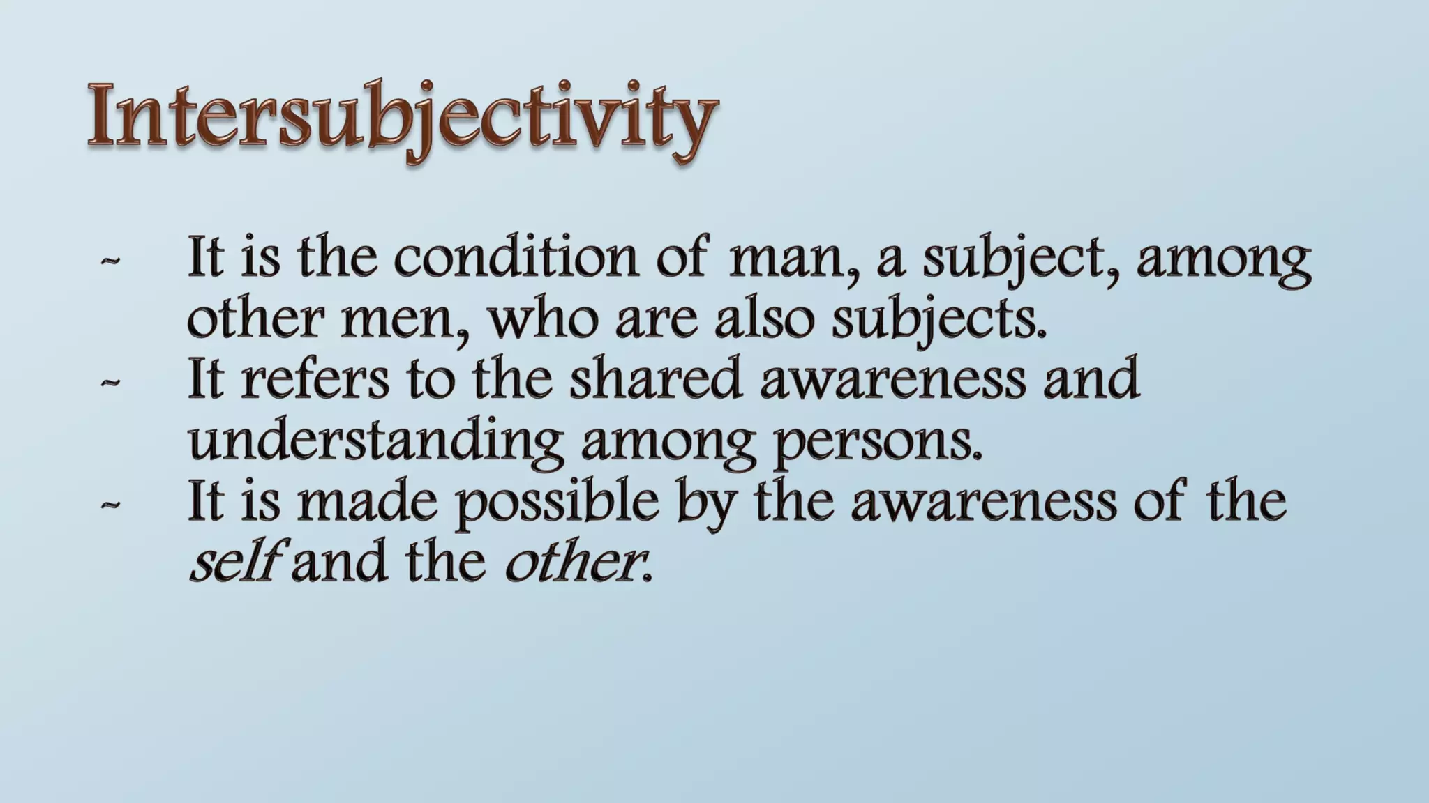 PHILOSOPHY OF THE HUMAN PERSON - INTERSUBJECTIVITY | PDF