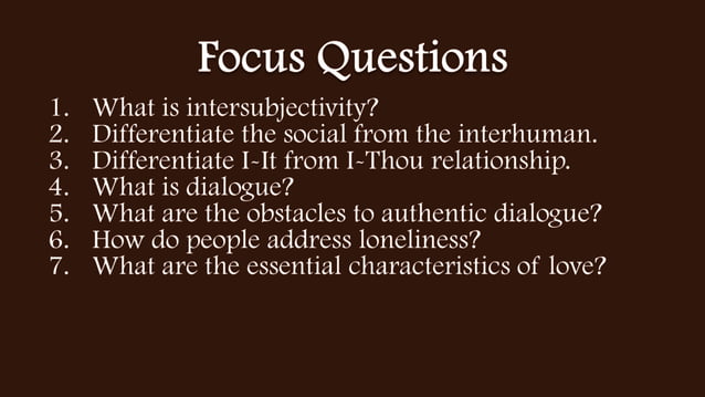 PHILOSOPHY OF THE HUMAN PERSON - INTERSUBJECTIVITY | PDF