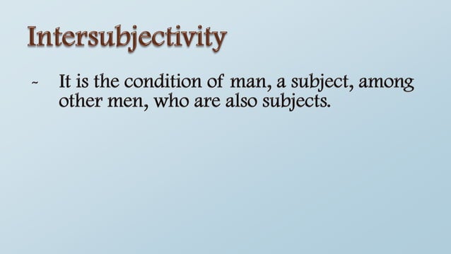PHILOSOPHY OF THE HUMAN PERSON - INTERSUBJECTIVITY | PDF