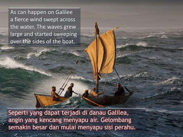 Khotbah Rohani YESUS menenangkan angin ribut (dual language) | PPT