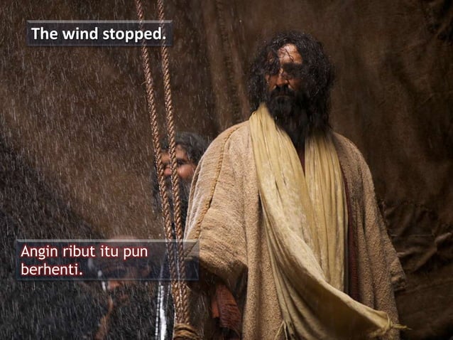 Khotbah Rohani YESUS menenangkan angin ribut (dual language) | PPT