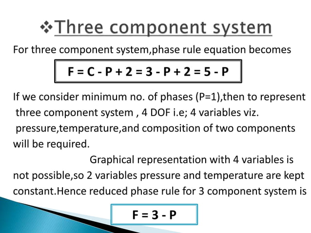 Phase Rule in three component system | PPTX | Chemistry | Science