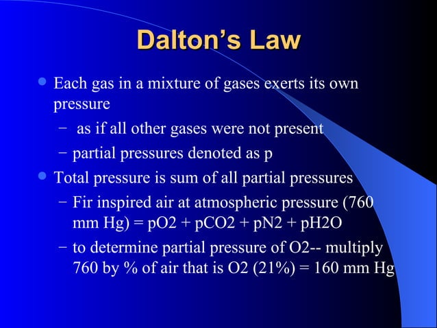 06 Lecture 5 Gases Laws And Alveolar Equations | PPT
