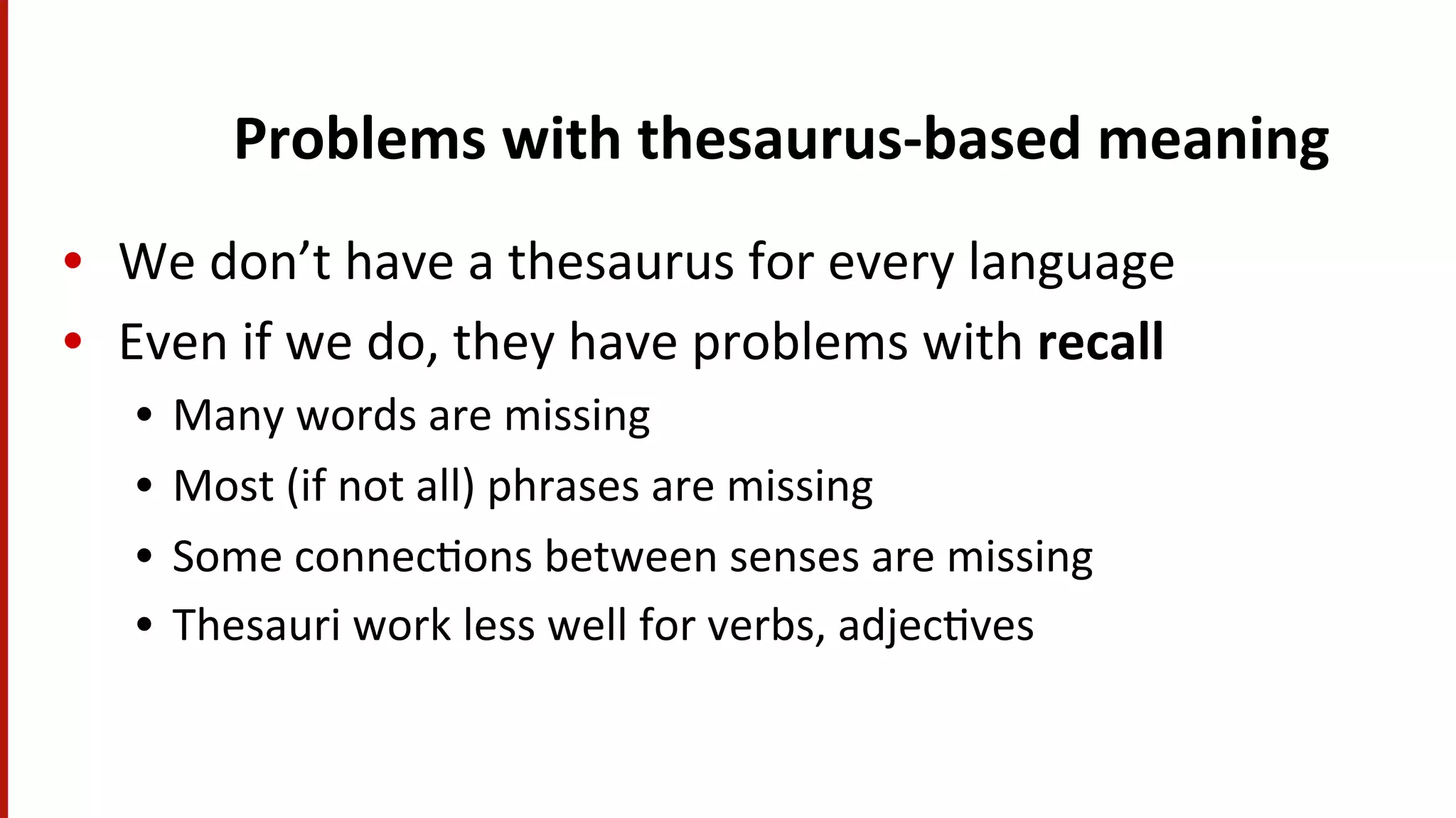 Lecture: Vector Semantics (aka Distributional Semantics) | PDF