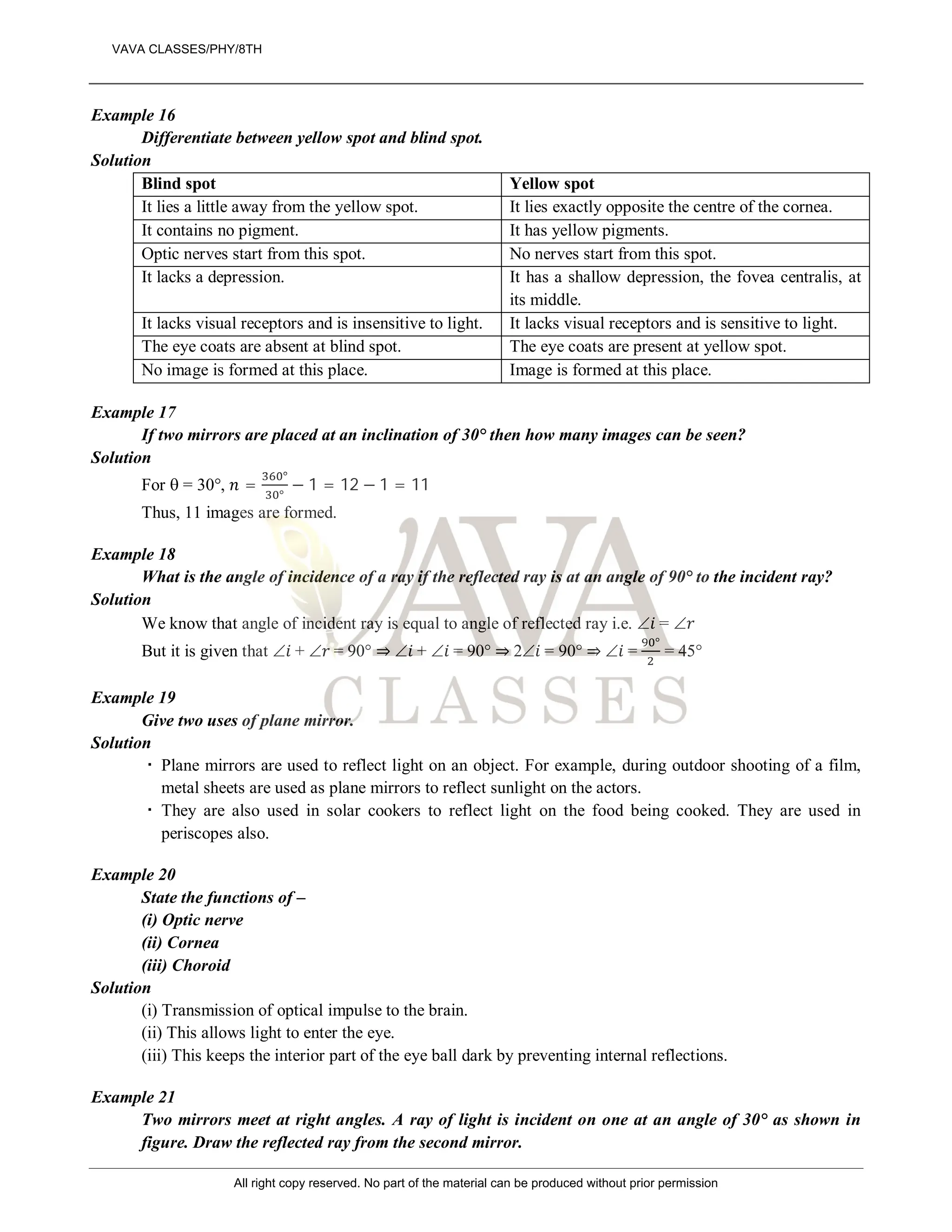 NCERT Class 8 Science Light Free Study Material PDF | PDF