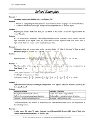 NCERT Class 8 Science Light Free Study Material PDF | PDF