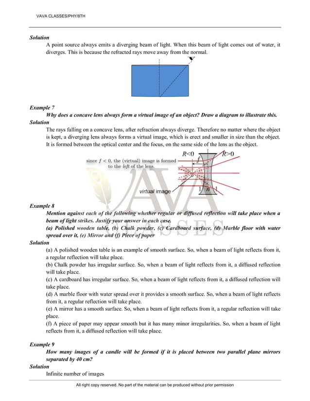 NCERT Class 8 Science Light Free Study Material PDF | PDF | Eye and ...