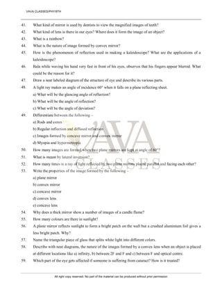 NCERT Class 8 Science Light Free Study Material PDF | PDF