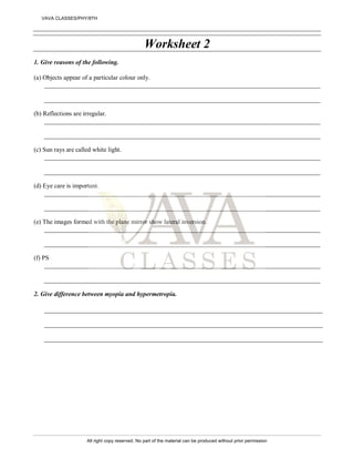 NCERT Class 8 Science Light Free Study Material PDF | PDF