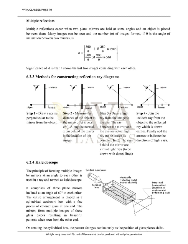 NCERT Class 8 Science Light Free Study Material PDF | PDF | Eye and ...