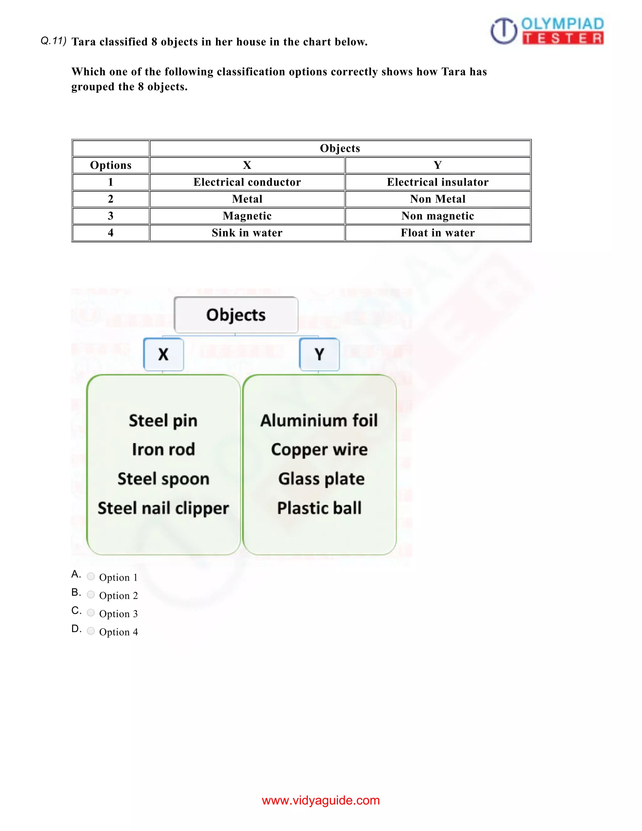 Class 6 Science Olympiad Sample papers on Sorting and Separation of ...