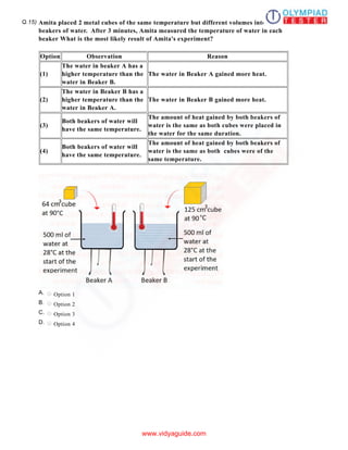 Class 6 Science Olympiad Sample papers on Sorting and Separation of ...