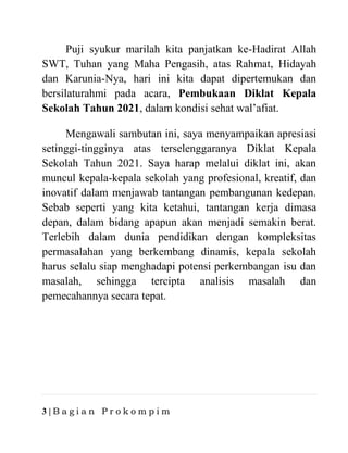 06 mei 2021, sambutan bupati wonosobo pembukaan diklat kepala sekolah | PDF