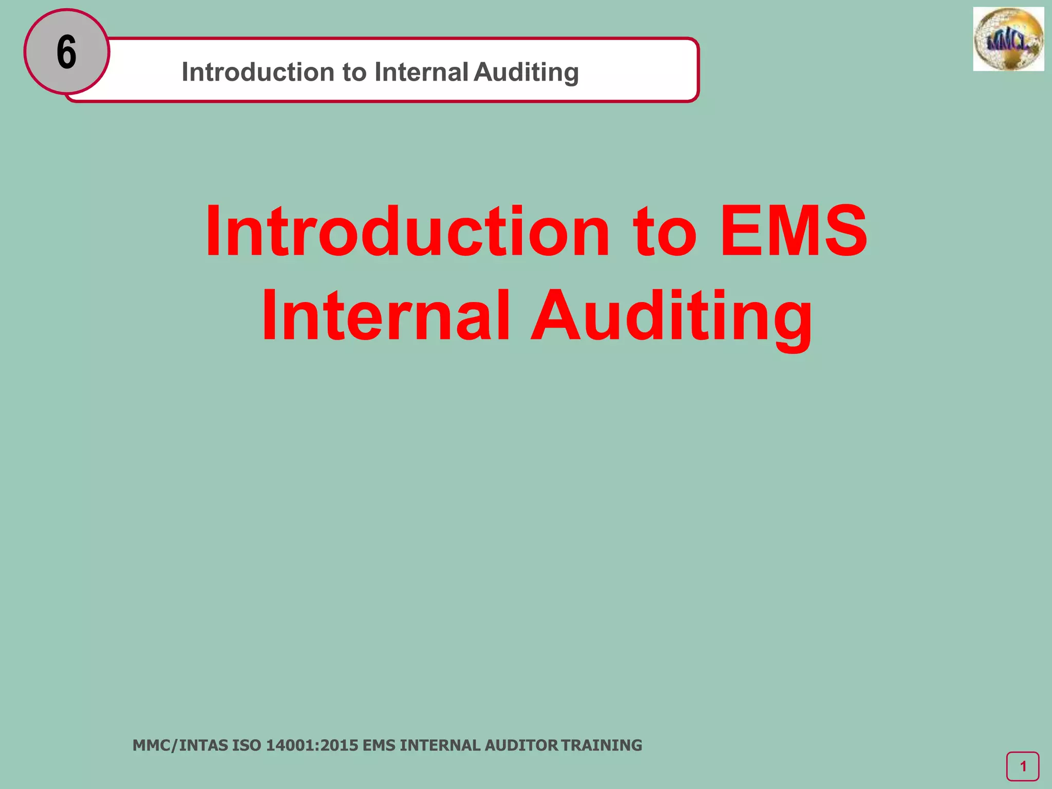 Introduction to EMS Internal Auditing | PPTX