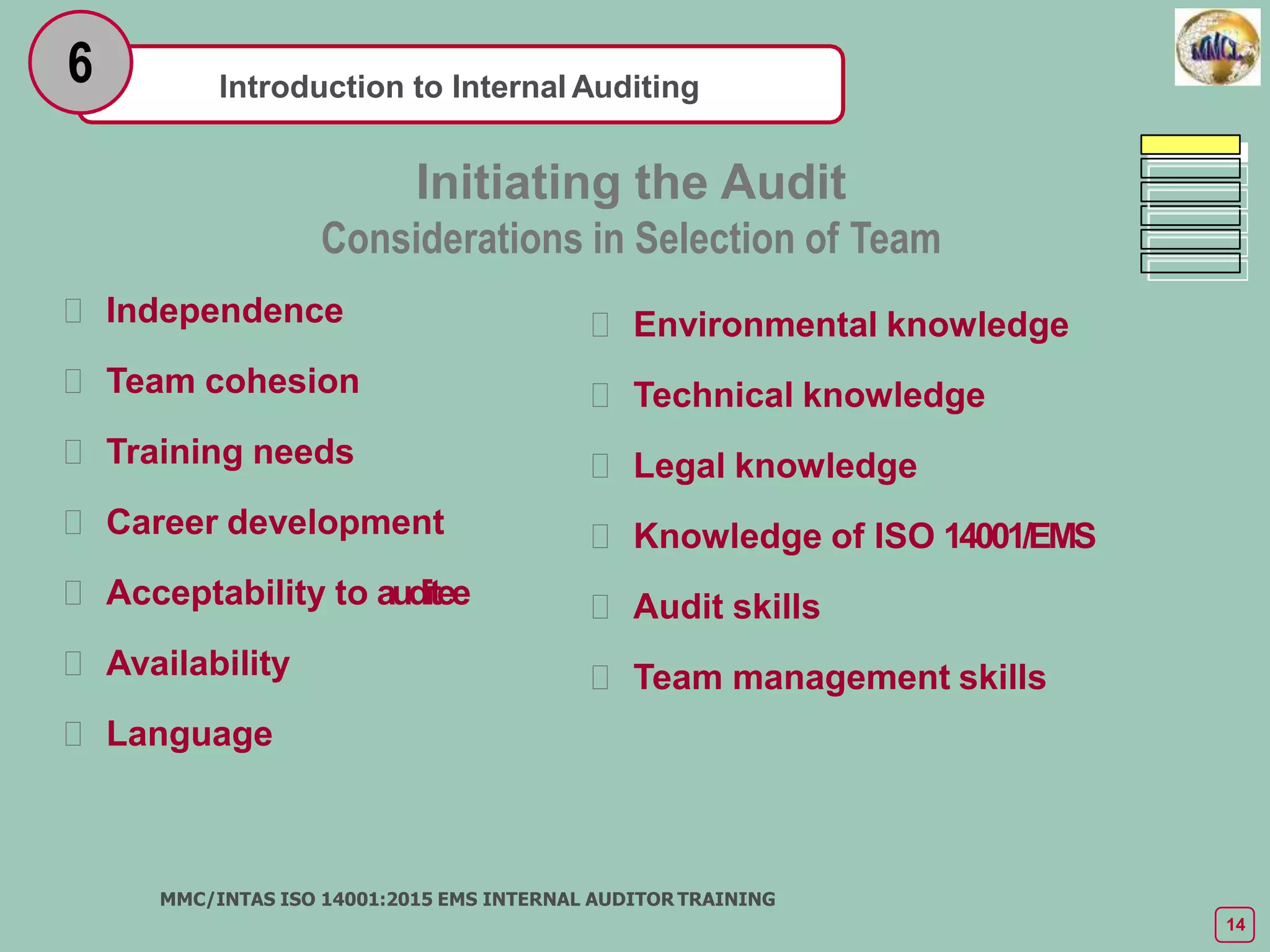 Introduction to EMS Internal Auditing | PPTX