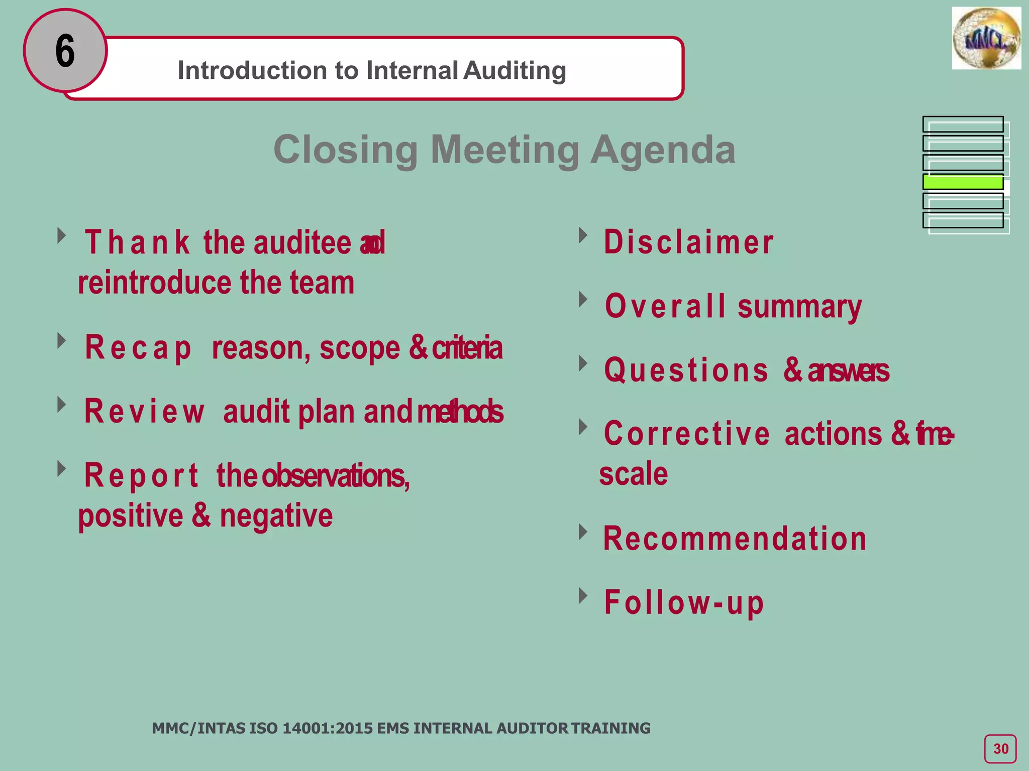Introduction to EMS Internal Auditing | PPTX
