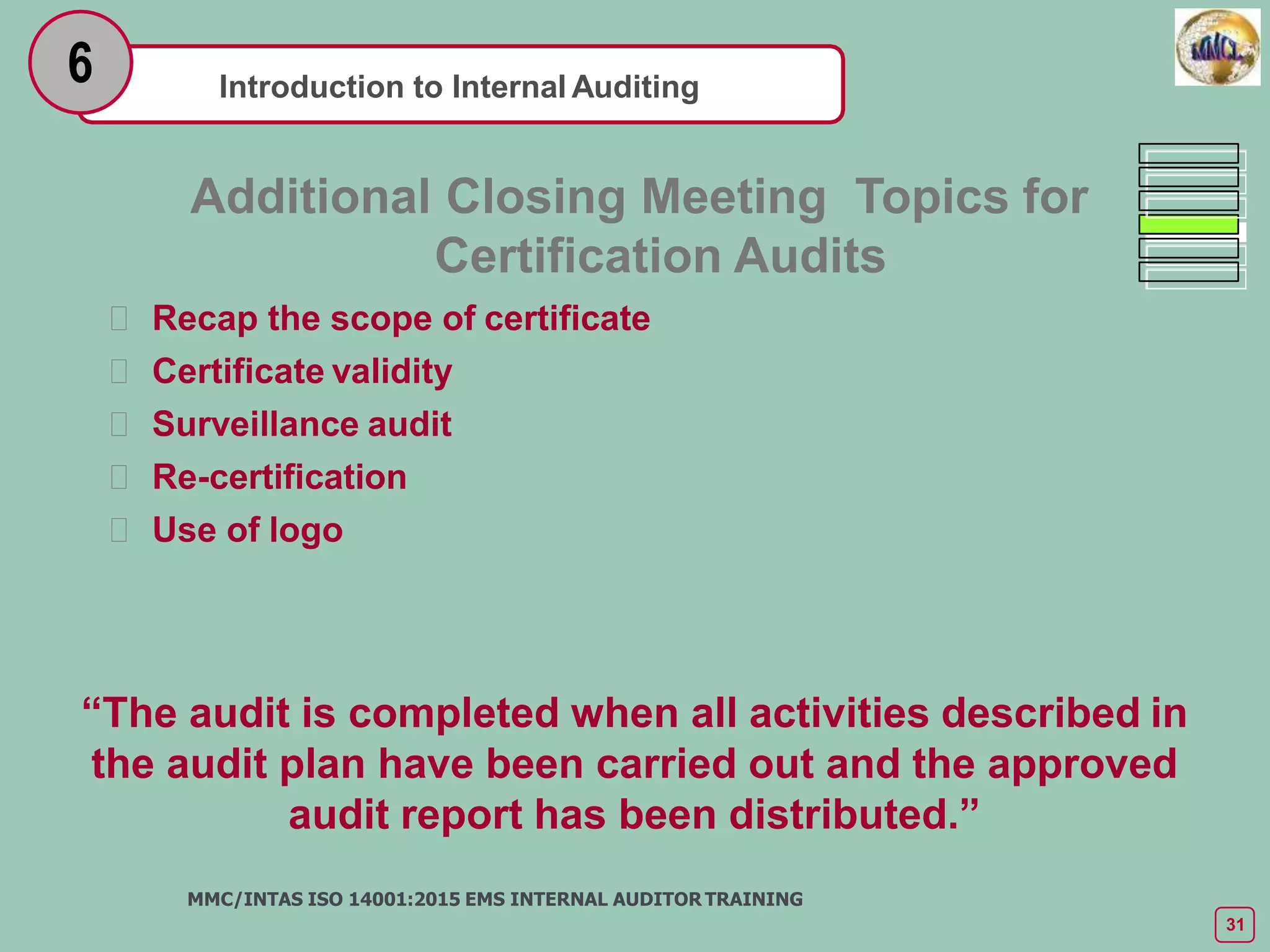 Introduction to EMS Internal Auditing | PPTX