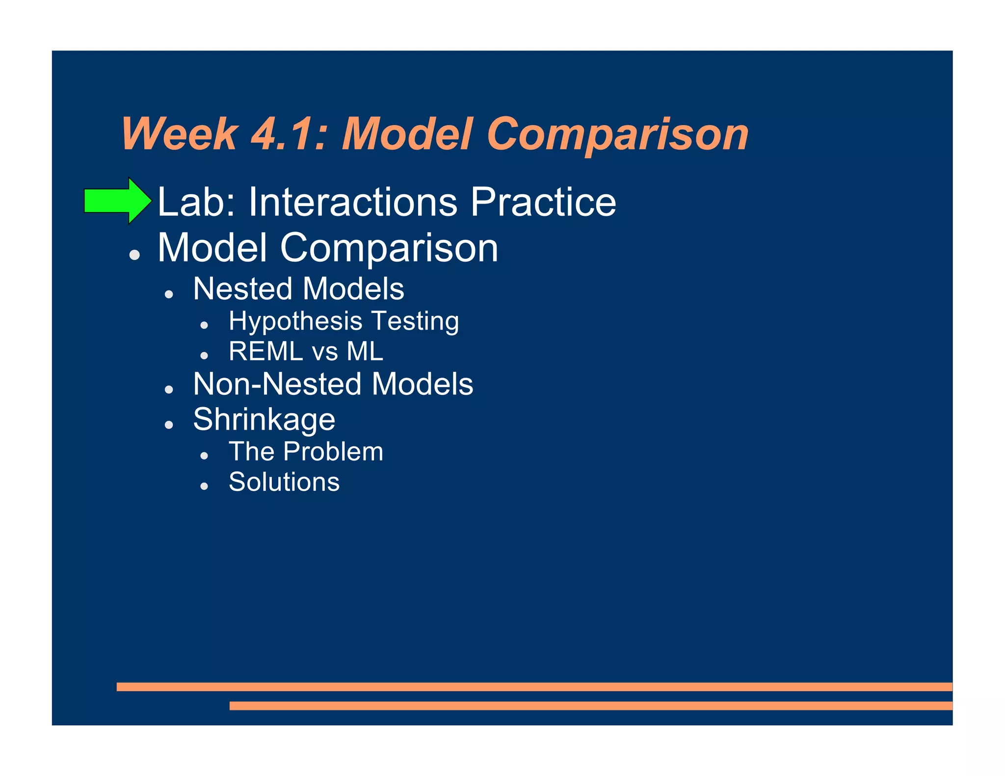 Mixed Effects Models - Model Comparison | PDF