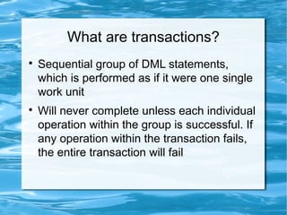MySQL Transactions | PPT